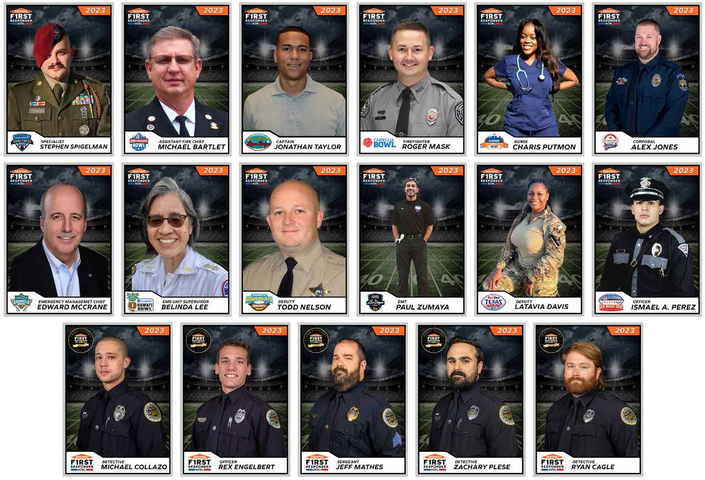 17 First Responders Honored During 2023-2024 Bowl Season | SERVPRO